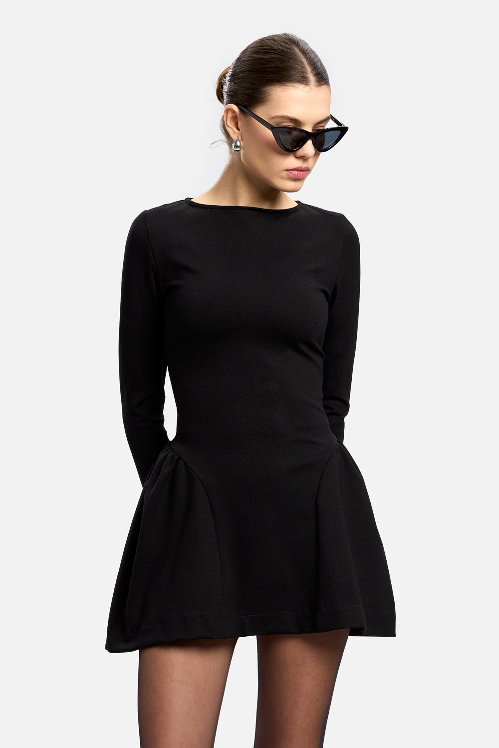 Rochie neagra cu maneci lungi Lille - Hamza